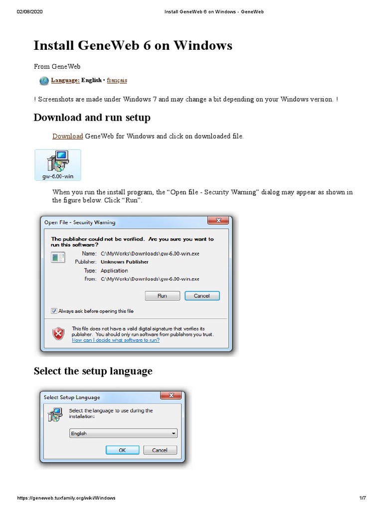 Install GeneWeb 6 On Windows - GeneWeb PDF | PDF | Microsoft Windows ...