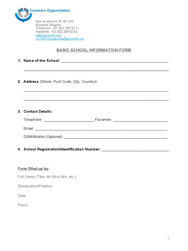 Basic School Information Form: 1. Name of The School | PDF