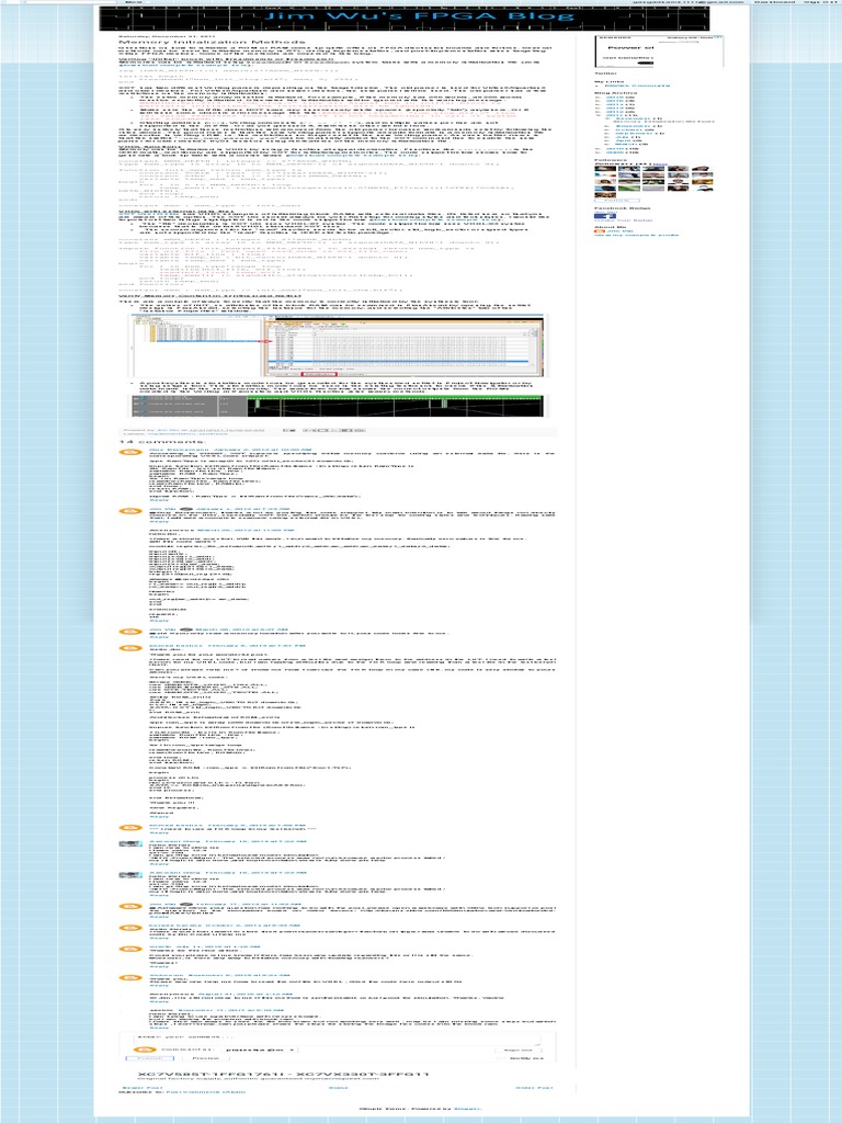Jim Wu's FPGA Blog - Memory Initialization Methods | PDF | Vhdl | Digital Electronics