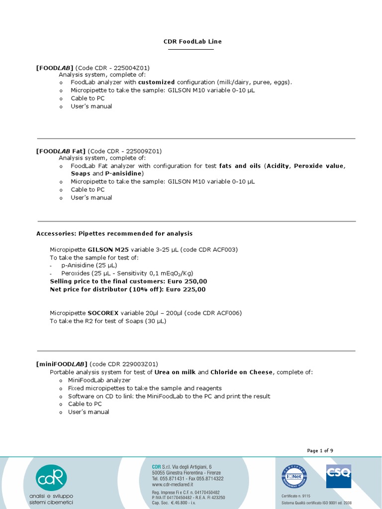 FOODLAB Line Configurations PDF | PDF | Food And Drink | Chemical ...