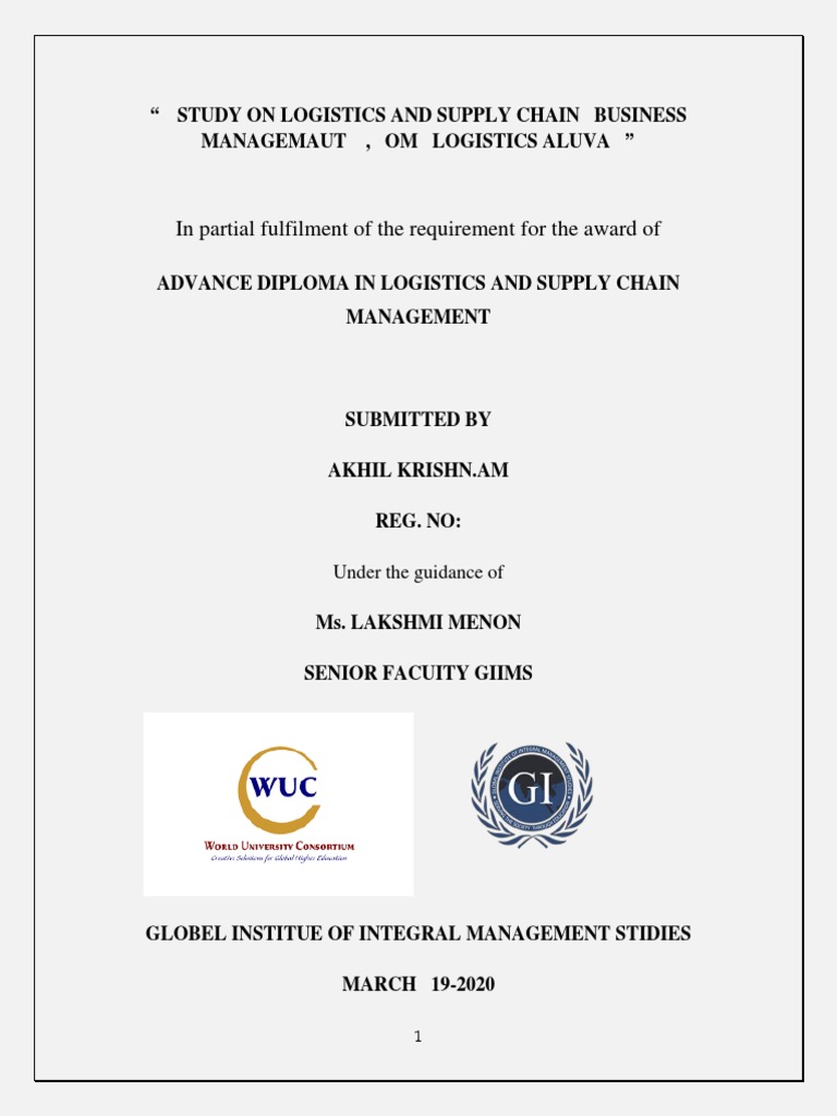 Akhil Final Project CTD PDF | PDF | Cargo | Logistics