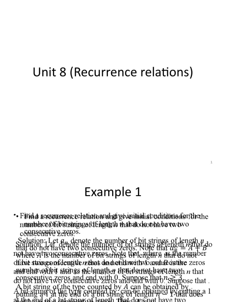 Unit 8 (Recurrence Relations) | PDF | Recurrence Relation | Abstract ... Unit 8 (Recurrence Relations) | PDF | Recurrence Relation | Abstract ...