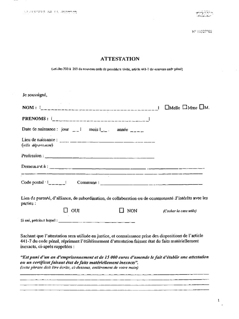 Attestation Art 22 PDF | PDF