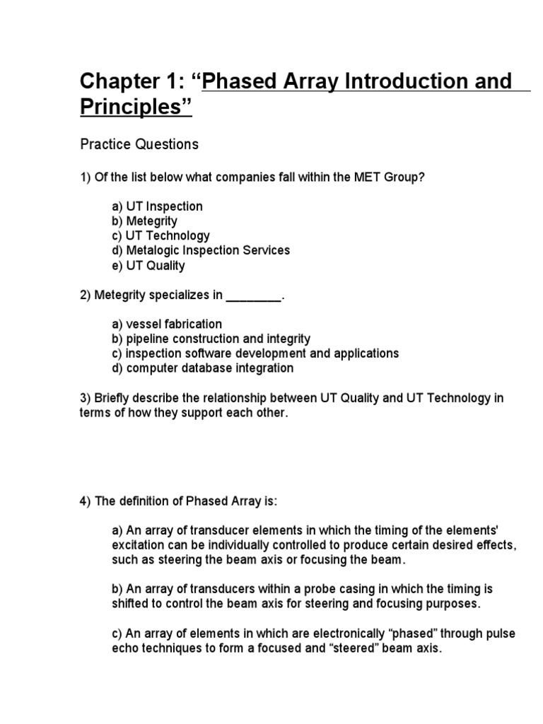 Chapter 1: "Phased Array Introduction and Principles": Practice ...