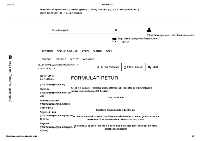 Formular Retur: Cauta in Magazin.. | PDF