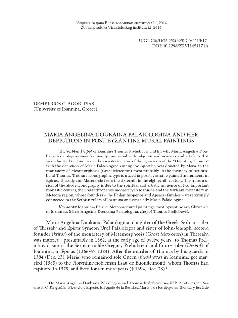 Agoritsas, Maria Angelina Doukaina Palaiologina | PDF | Icon