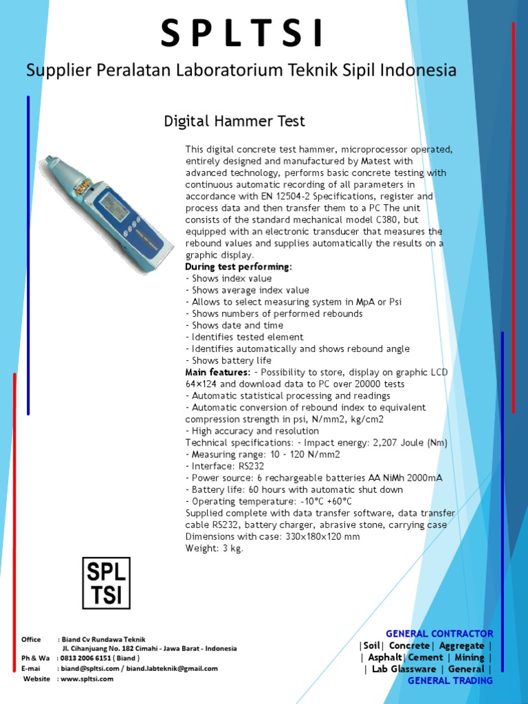 Digital Concrete Testing Hammer | PDF | Personal Computers | Electrical ...