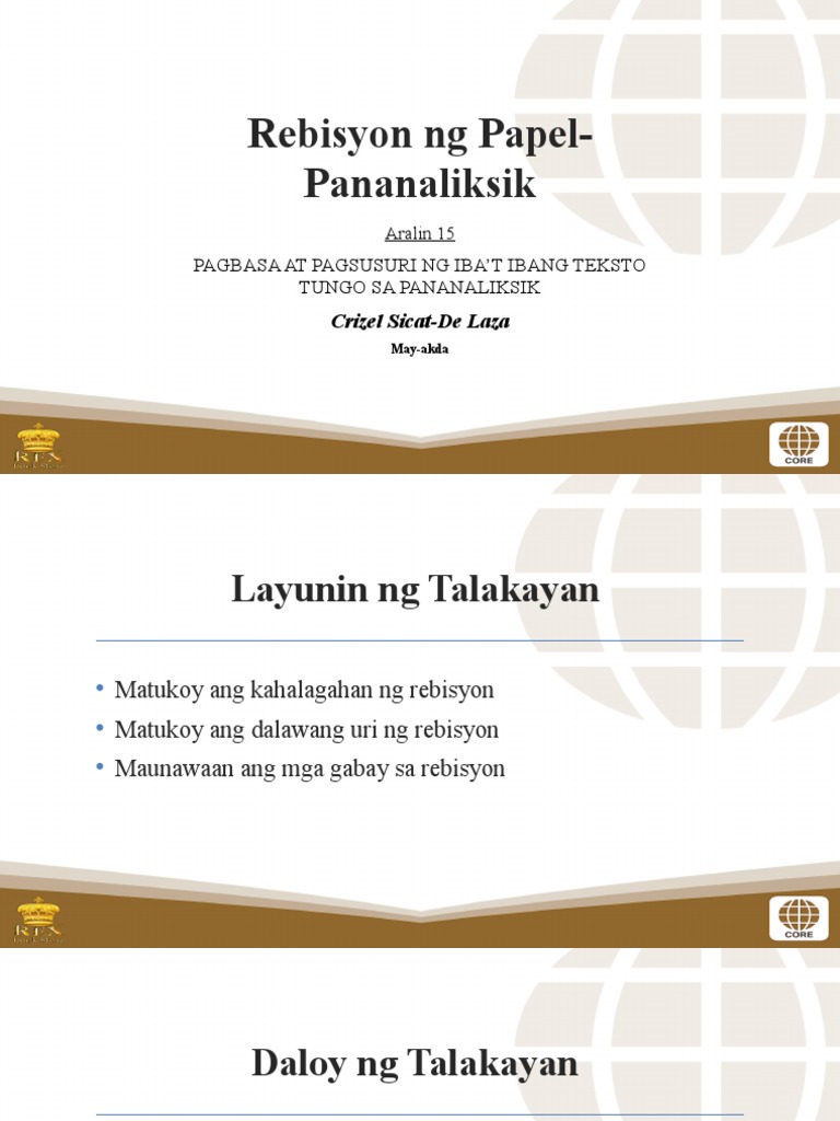 Rebisyon NG Pananaliksik | PDF