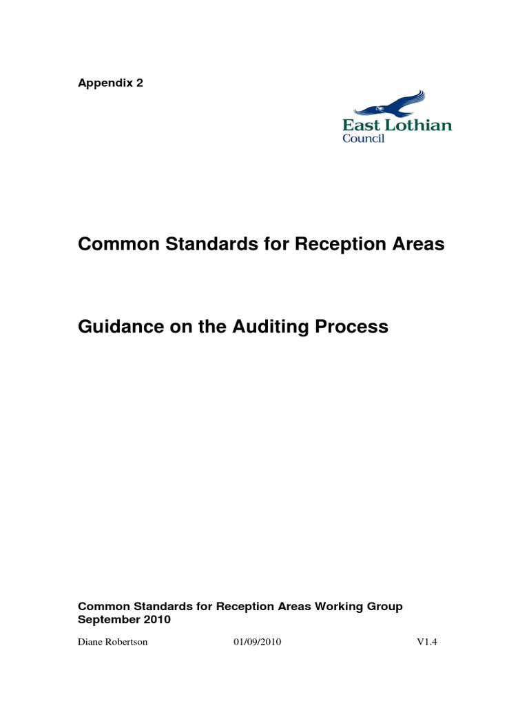 Common Standards For Reception Areas: Appendix 2 | PDF | Audit ...
