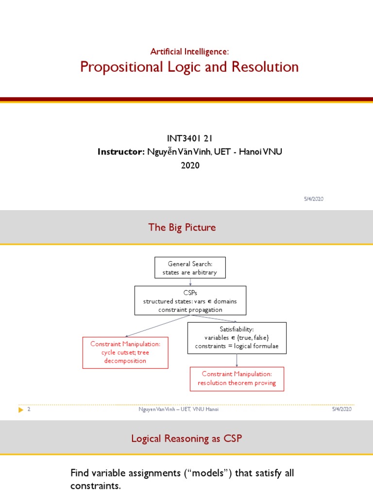 Propositional Logic and Resolution: Artificial Intelligence | PDF ...