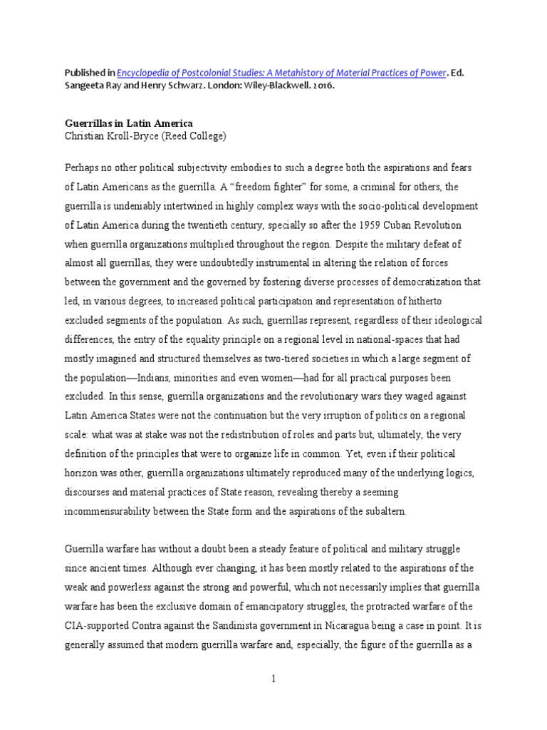Latin American Guerrilla Movements Overview | PDF | Political Theories ...