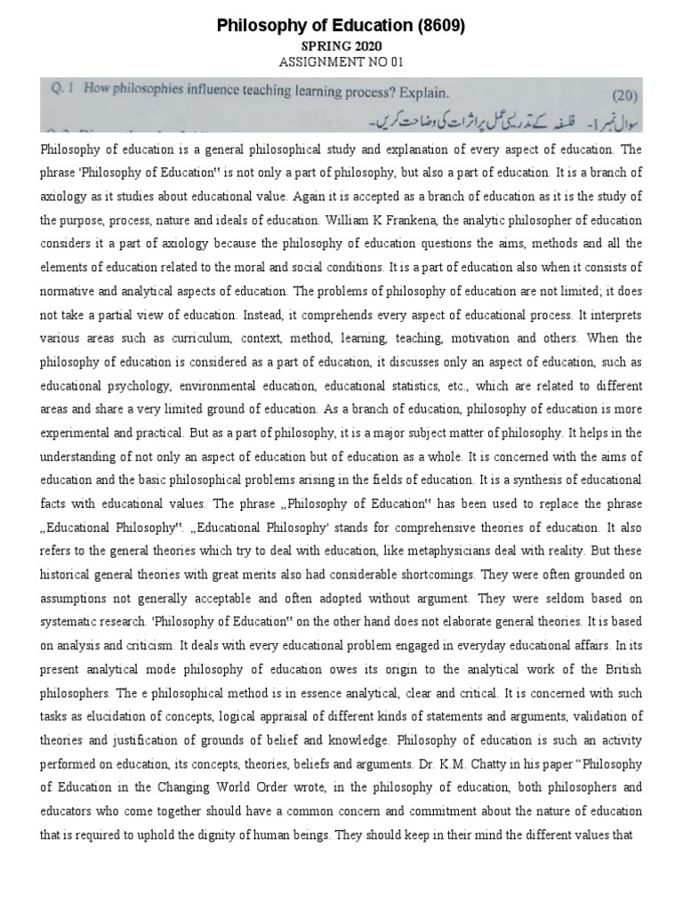 Philosophy of Education aims and scope | PDF | Pragmatism | Idealism