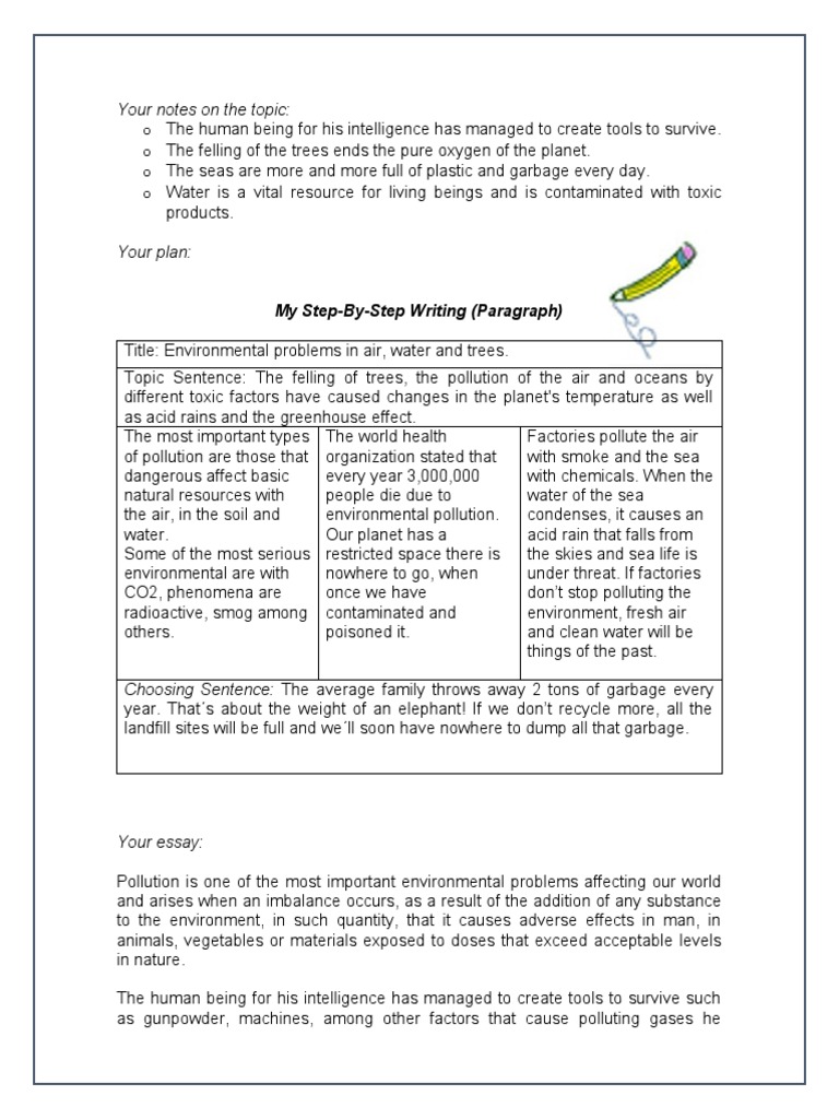 Your Notes On The Topic:: My Step-By-Step Writing (Paragraph ...