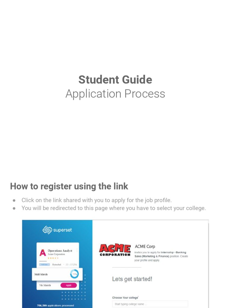 Student Guide: Application Process | PDF | Résumé | Business