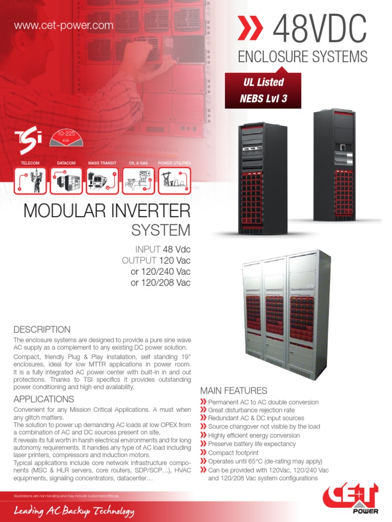 CET Datasheet Enclosure Systems 48Vdc-120Vac | PDF | Alternating ...