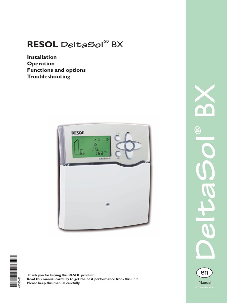 DeltaSol BX - Monen | PDF | Thermostat | Mains Electricity