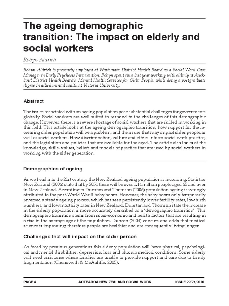 The Aging Population: Challenges and Opportunities for Social Workers ...
