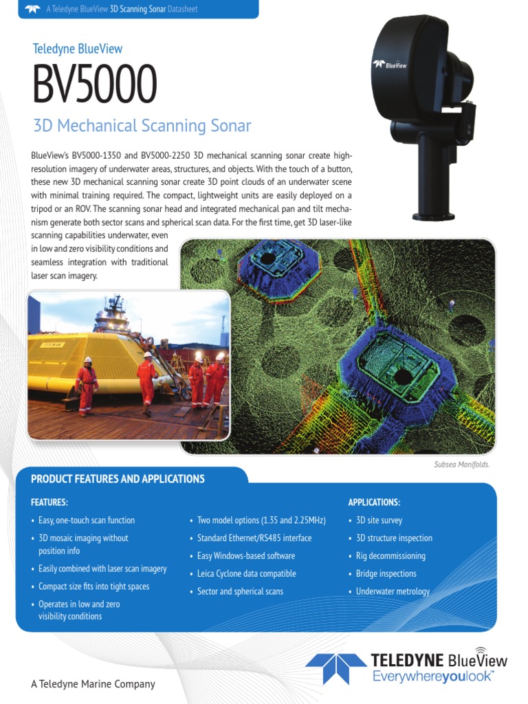 3D Mechanical Scanning Sonar: Teledyne Blueview | PDF | Sonar | Equipment