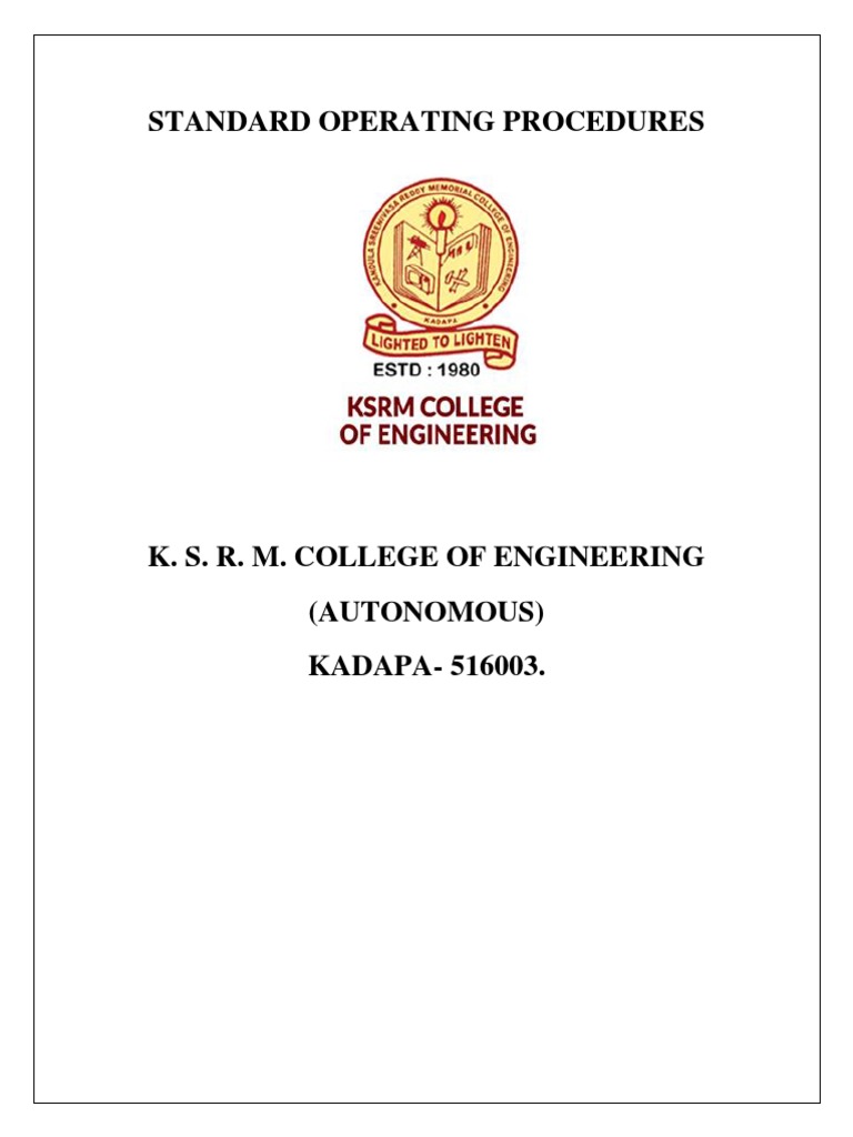 KSRM College library SOP for maintenance | PDF | Laboratories | Digital ...