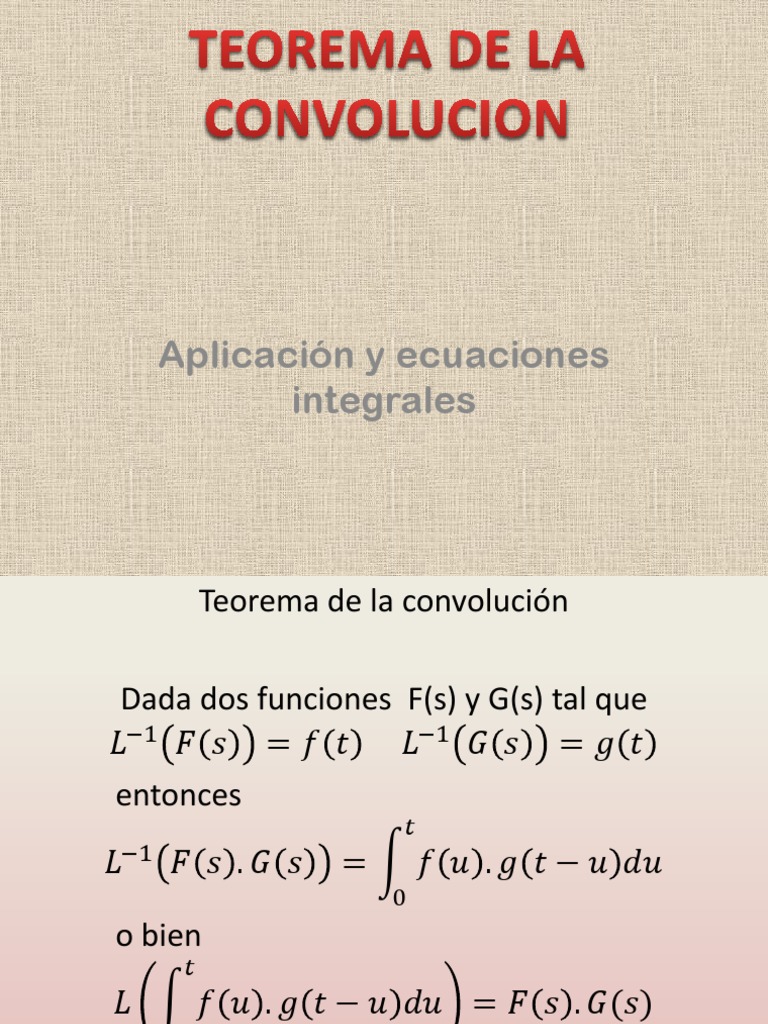 Teorema de Convolución y Aplicaciones | PDF | Conceptos matemáticos ...