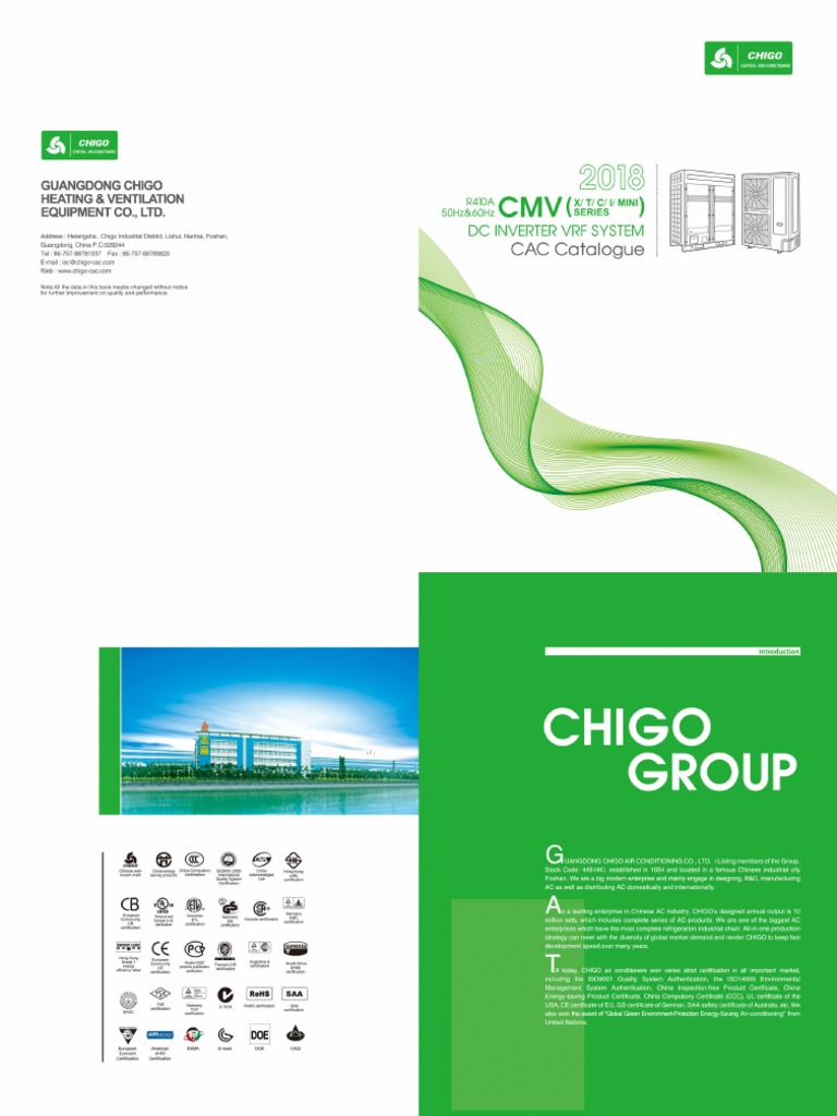 Catálogo 2018 - Chigo CMV | PDF