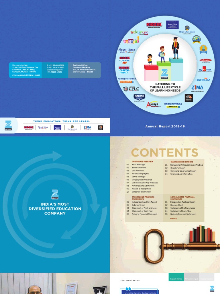 Zee Learn Annual Report PDF | PDF | Economic Growth | Economy Of India