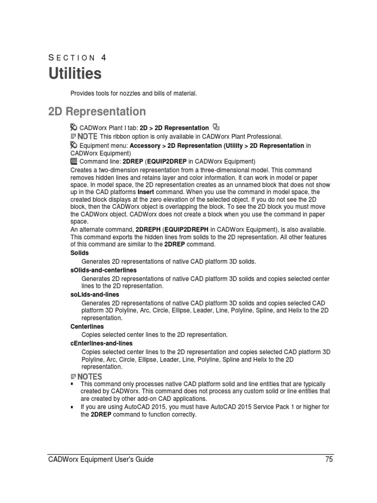 4 - 2D REPRESENTATION CADWorx | PDF | 3 D Computer Graphics | Computer Aided Design