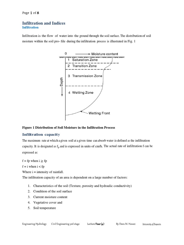 Infiltration and Indices: Page 1 of 8 | PDF | Surface Runoff | Flood