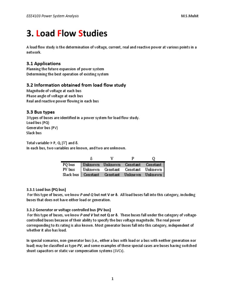 Load Flow Study in Power Systems | PDF | Electromagnetism | Applied ...