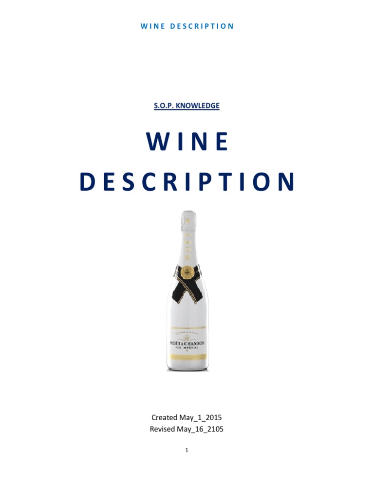 SOP Wine Description 2015 | PDF | Aroma Of Wine | Rose