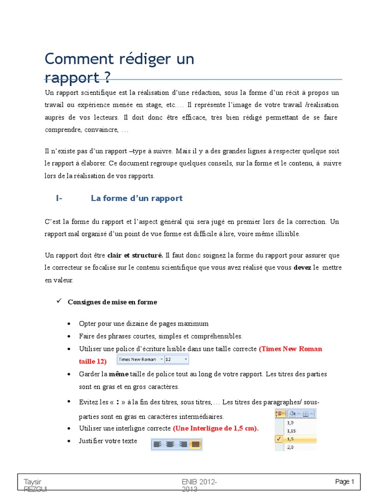 Comment Rédiger Un Rapport - Taysir REZGUI-converti | PDF | Guillemet ...