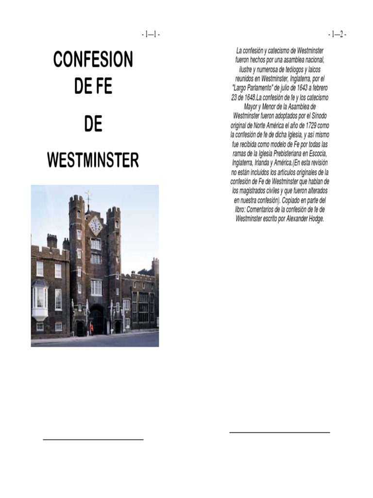 Confesion de Fe de Westminster PDF | PDF | Cristo (título) | Gracia en ...