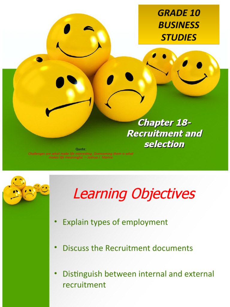 Grade 10 Business Studies Grade 10 Business Studies: Chapter 18 ...