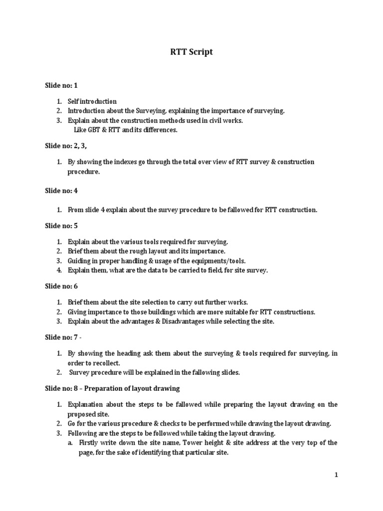 RTT Script Guide | PDF | Concrete | Civil Engineering