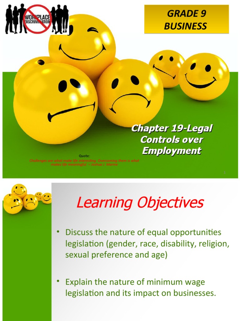 Chapter 19-Legal Controls Over Employment | PDF | Discrimination ...