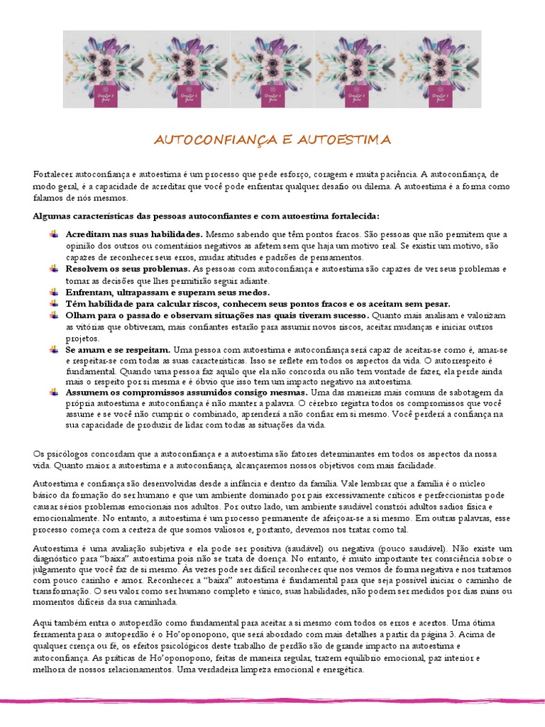 Autoconfiança | PDF | Autoestima | Conceitos psicológicos