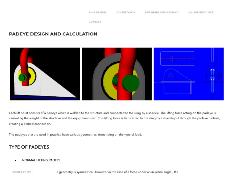 Padeye Design and Calculation - 1 | PDF