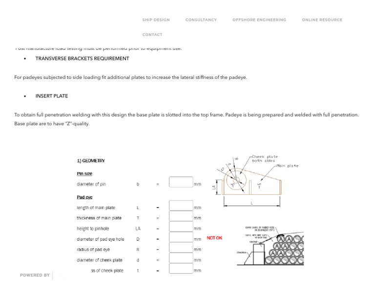 Padeye Design and Calculation - 5 | PDF