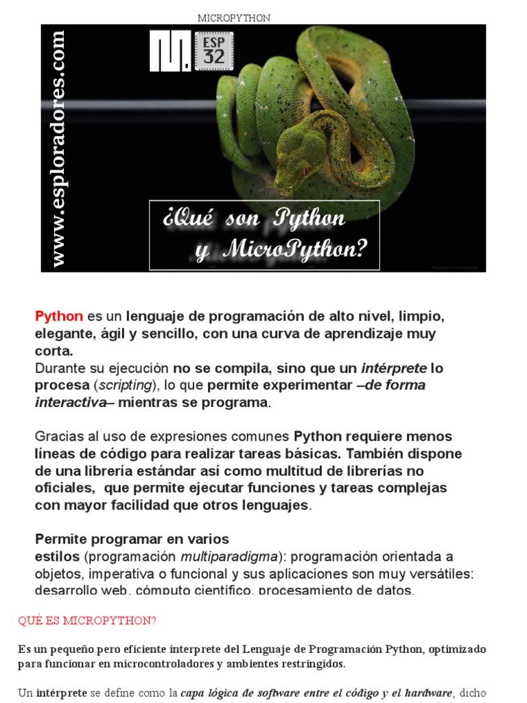 Micropython Thonny | PDF | Microcontrolador | Lenguaje de programación