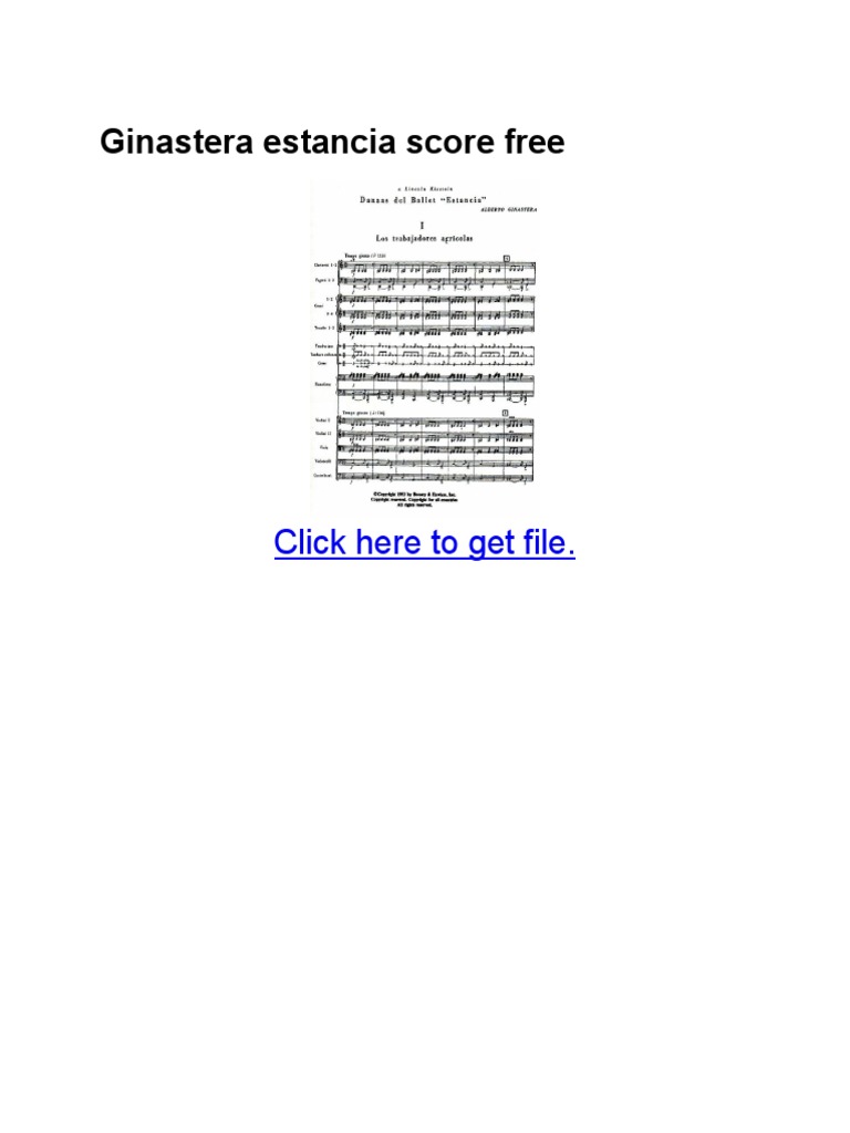 Ginastera Estancia Score Free | PDF