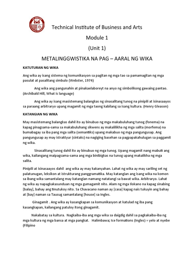 Module in KOMUNIKASYON Sa AKADEMIKONG FILIPINO | PDF