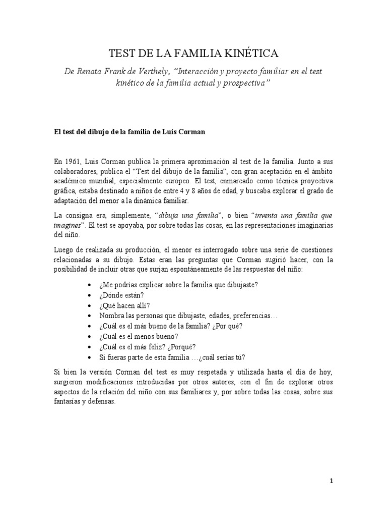 Familia Kinética Actual y Prospectiva | PDF | Sicología | Ciencias del ...