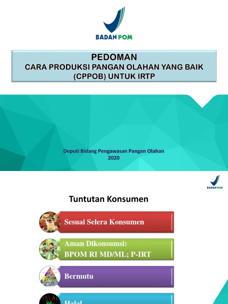 Cara Produksi Pangan Olahan Yang Baik Bpom PDF | PDF
