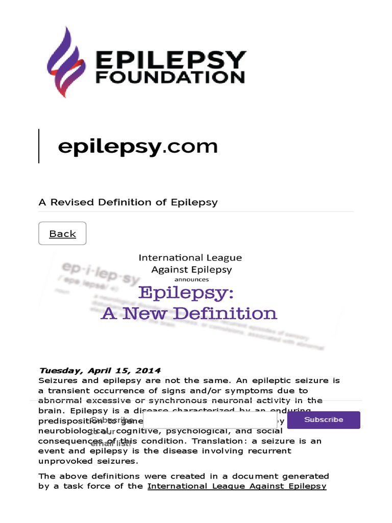 Eep Piilleep: A Revised Definition of Epilepsy | PDF | Epilepsy ...