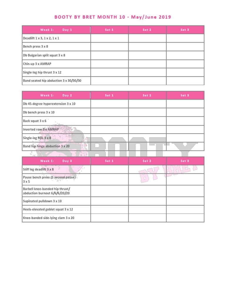 BBB Month 10 Workout Log | PDF | Joints | Sports