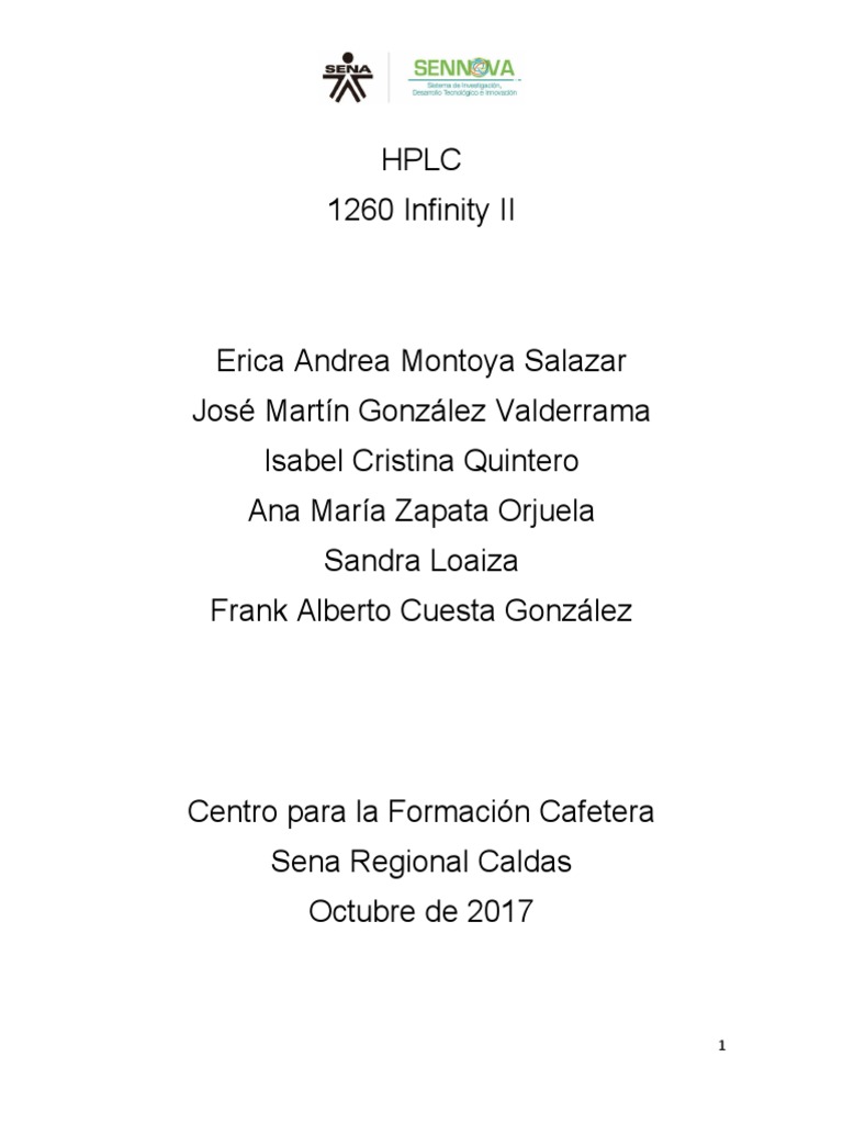 Componentes del HPLC 1260 Infinity II | PDF | Cromatografía líquida de ...