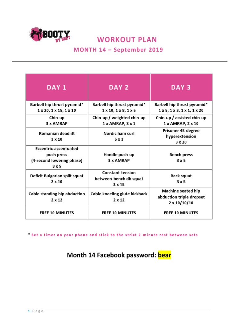 BBB Month 14 Workout Plan PDF | PDF