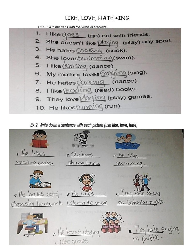 Love Like Hate Exercises.1 | PDF