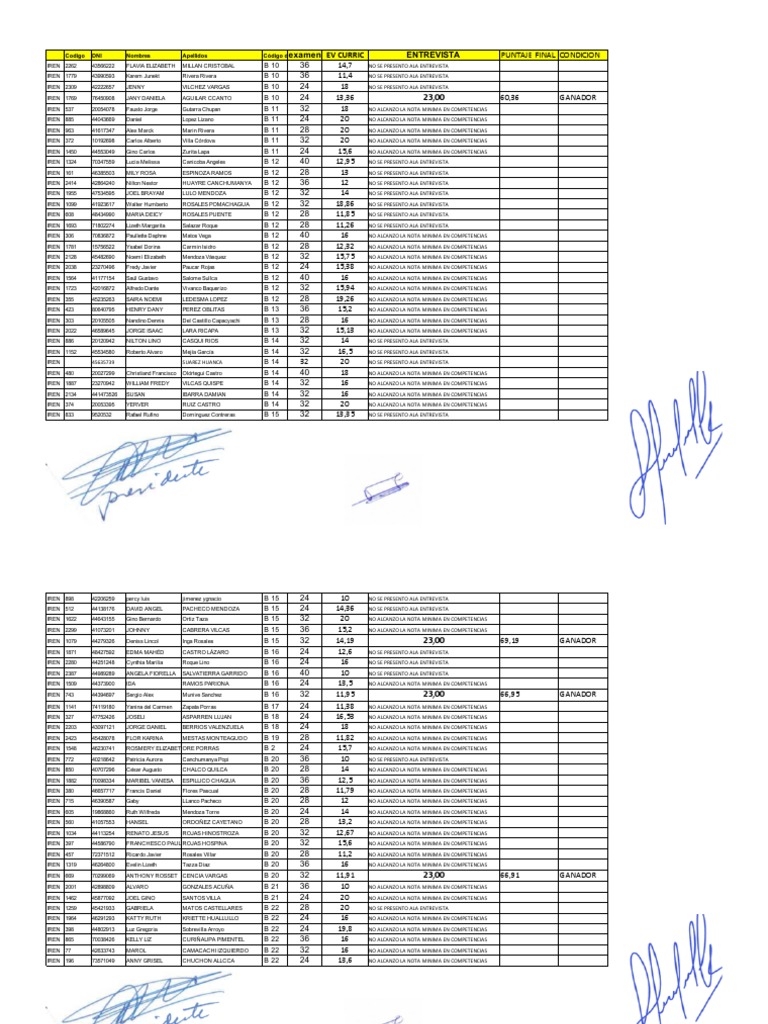 Resultado Final CAS N 06-2020-IREN CENTRO PDF | PDF