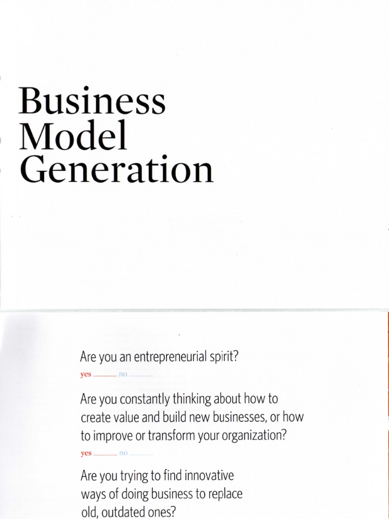 Business Model Generation PDF | PDF